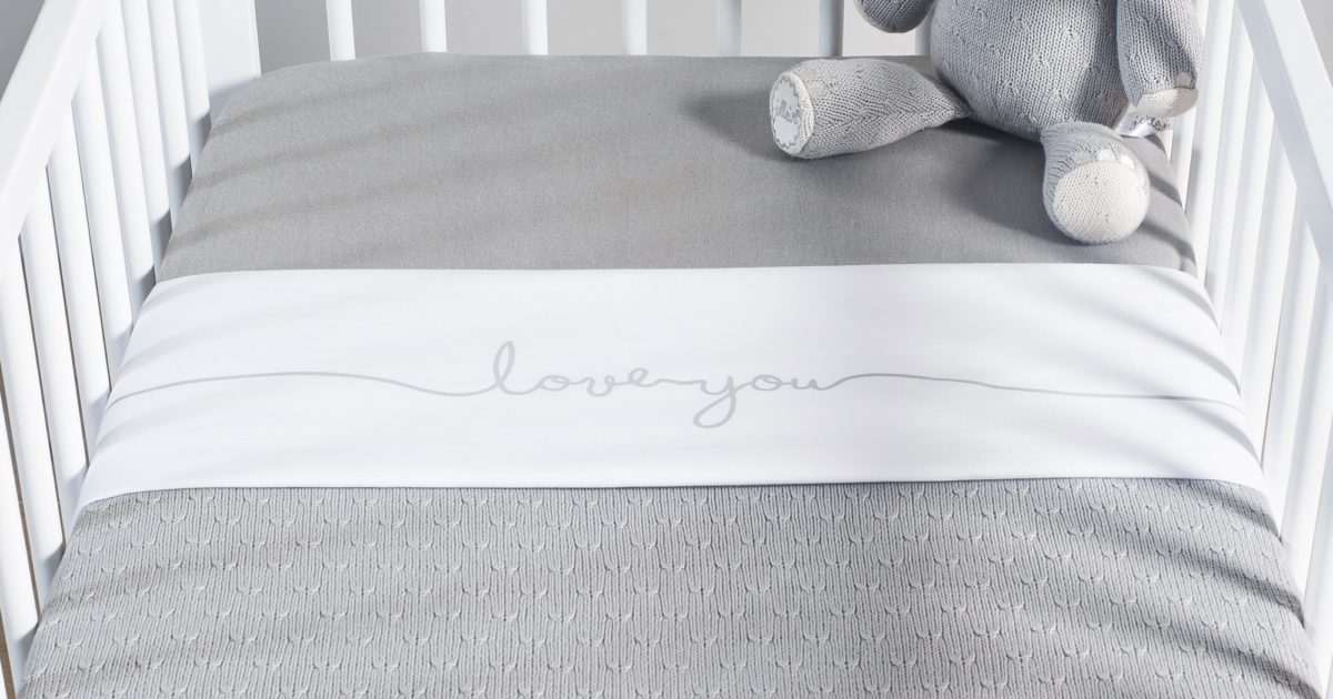 Jollein Ledikantlaken - 75x100cm Love You Grey - Online Bestellen